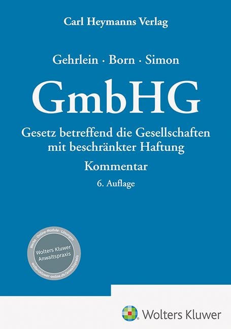 'GmbHG – Kommentar' von '' - Buch - '978-3-452-30217-5'