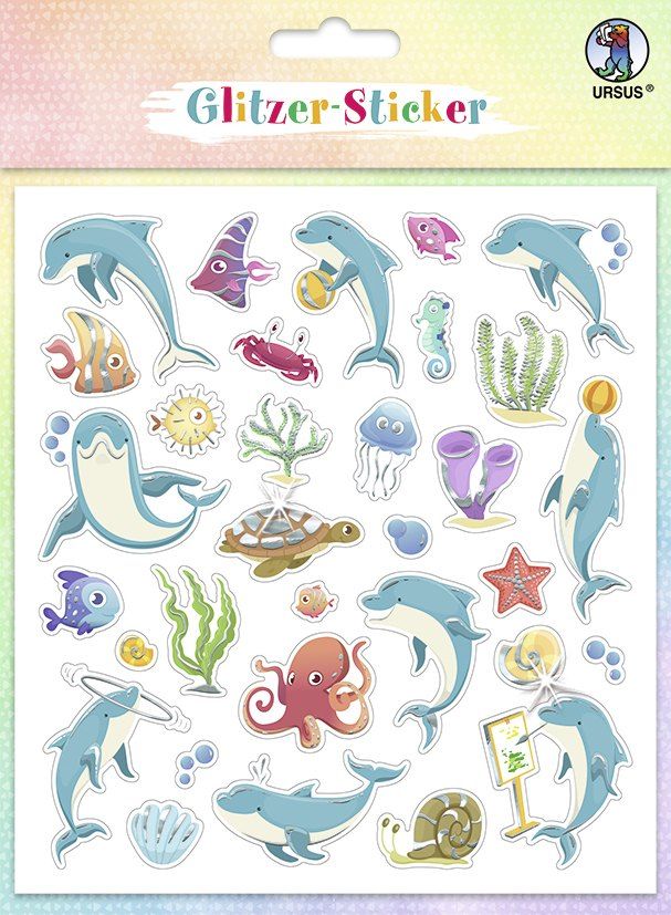 URSUS Dekorationsartikel Glitzer-Sticker Fun 03