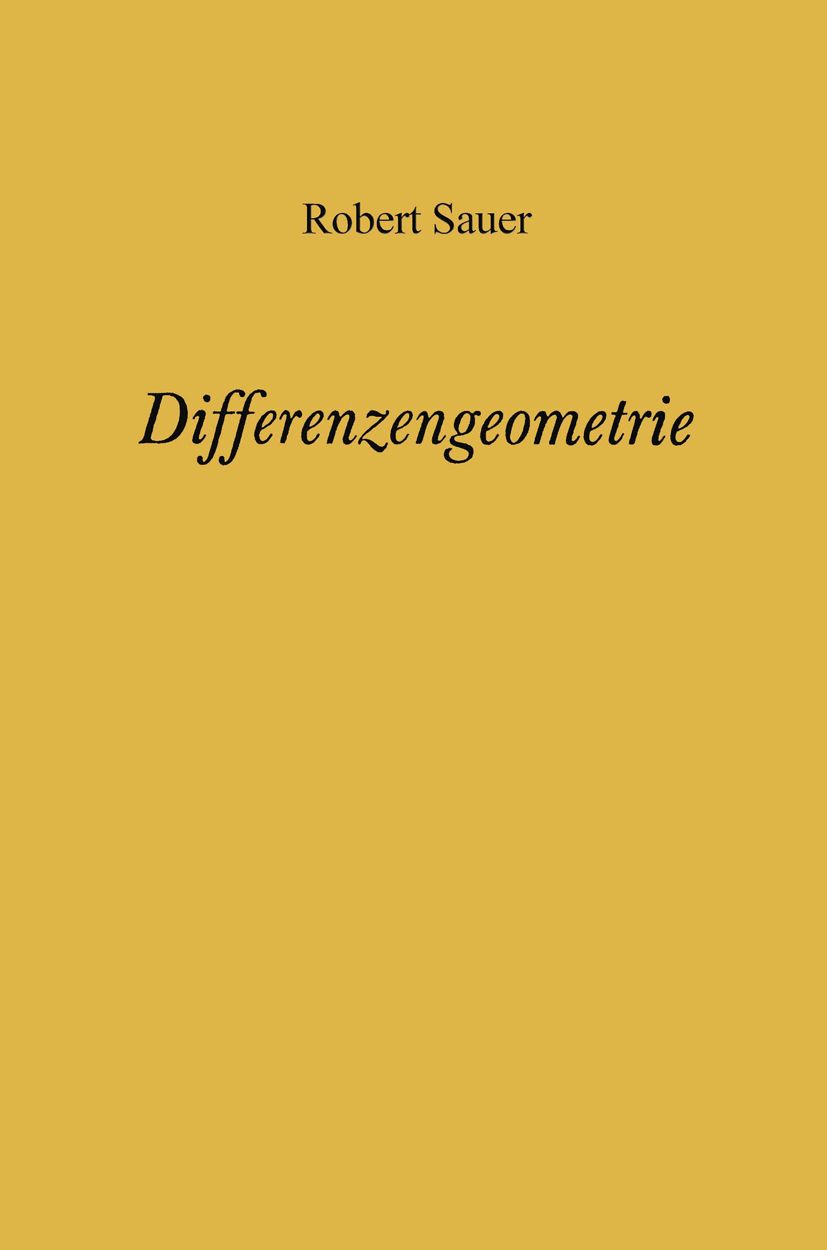 'Differenzengeometrie' von 'Robert Sauer' - Buch - '978-3-642-86412-4'