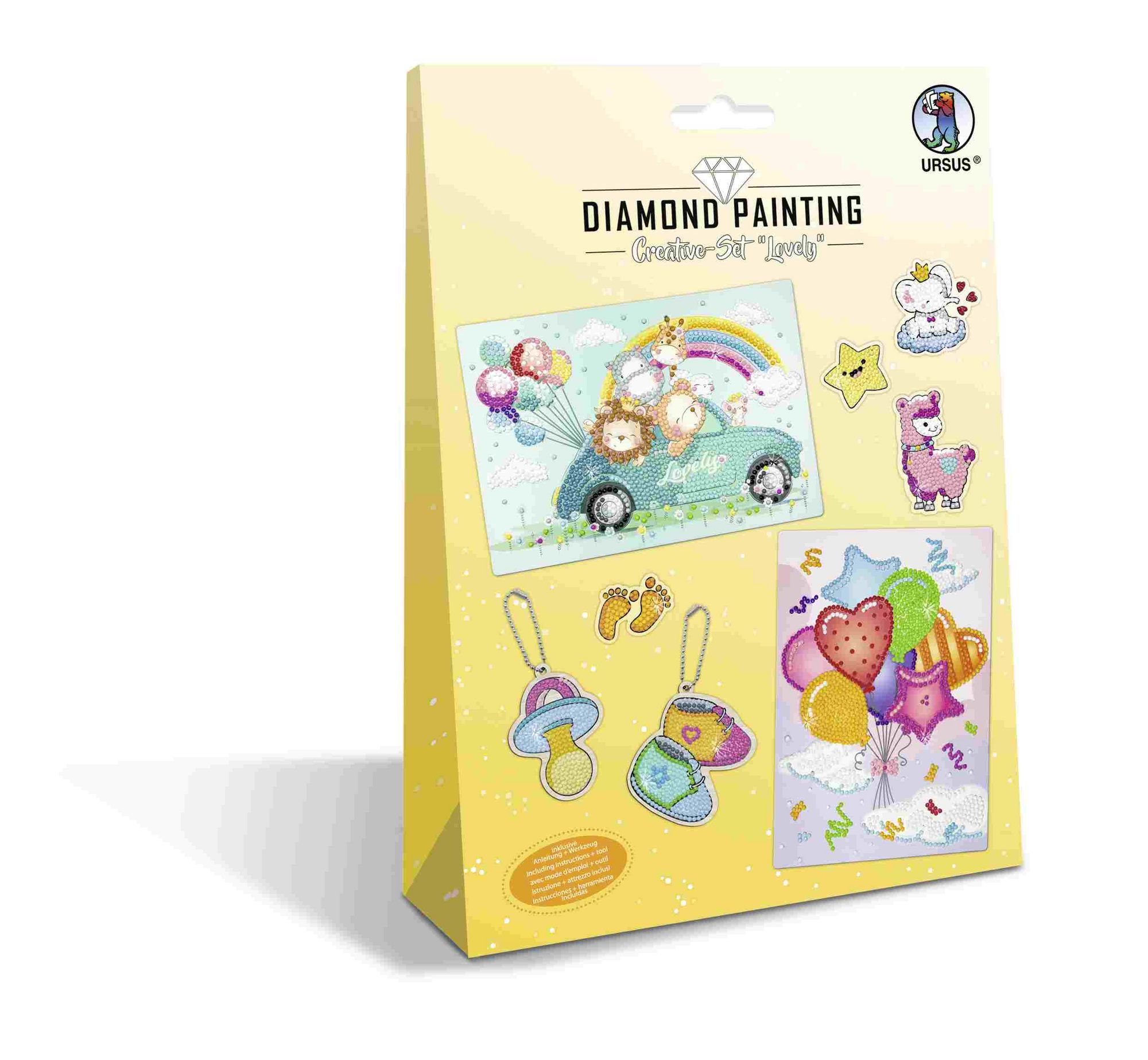 URSUS Kinder-Bastelsets Diamond Painting Creative Set Lovely, 2er ...