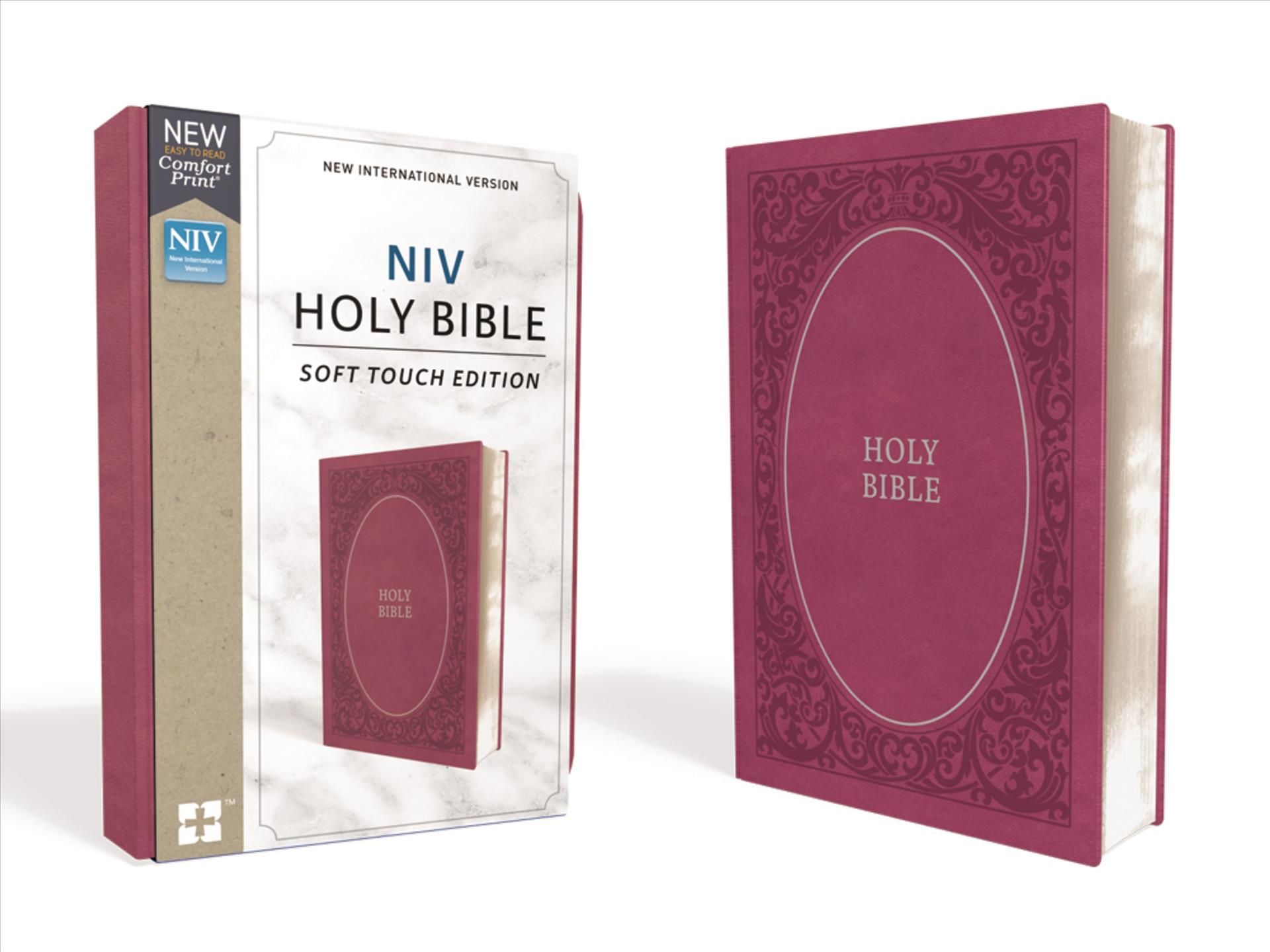NIV, Holy Bible, Soft Touch Edition, Imitation Leather, Pink, Comfort ...
