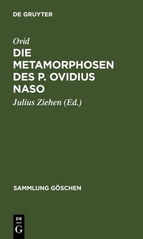 Die Metamorphosen des P. Ovidius Naso von Ovid. Bücher | Orell Füssli
