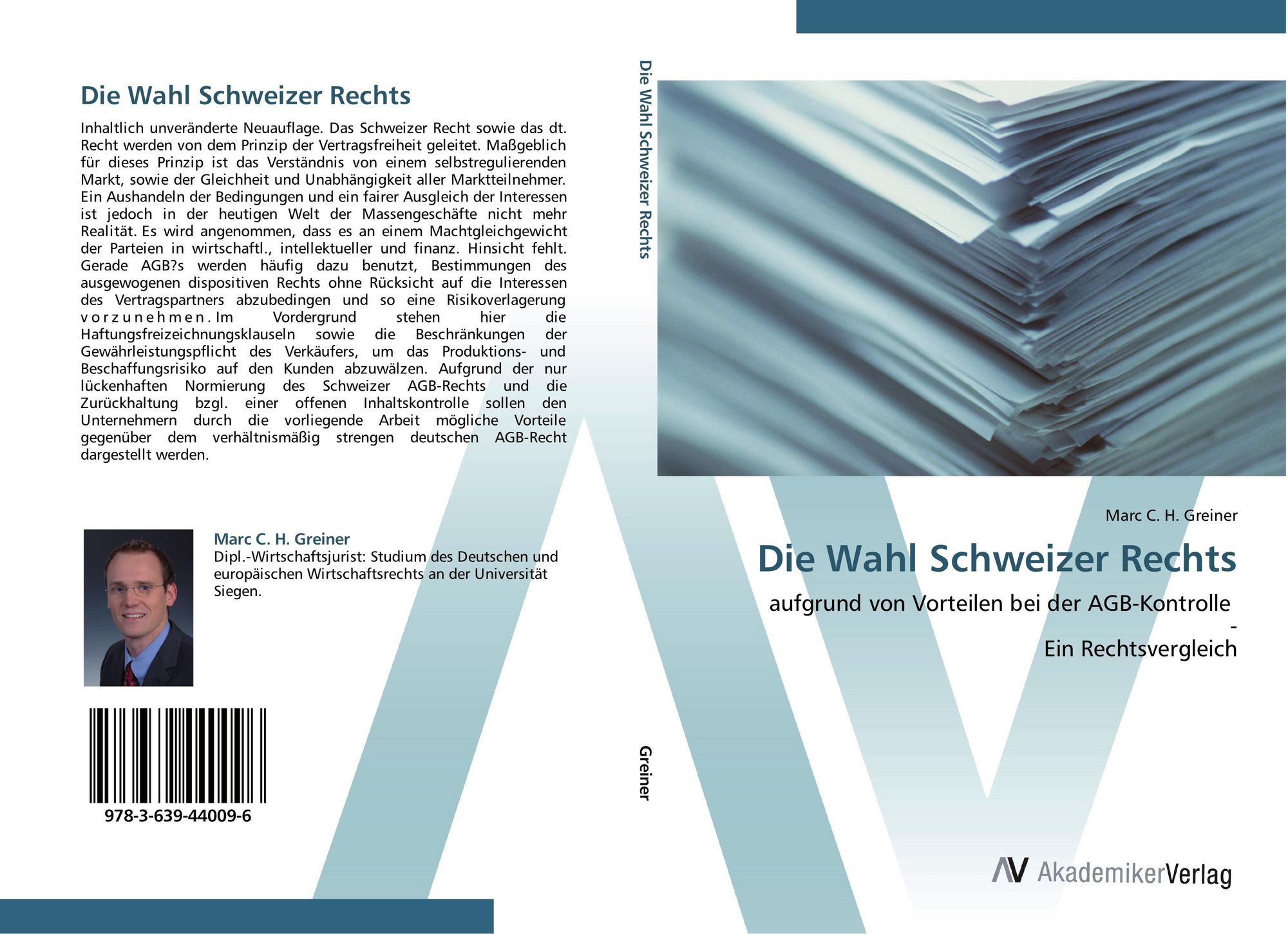 'Die Wahl Schweizer Rechts' von 'Marc C. H. Greiner' - Buch - '978-3 ...