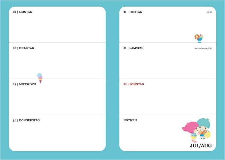 "Hello Kitty 17-Monats-Kalenderbuch A5 2027 - 17 Monate. Von August ...