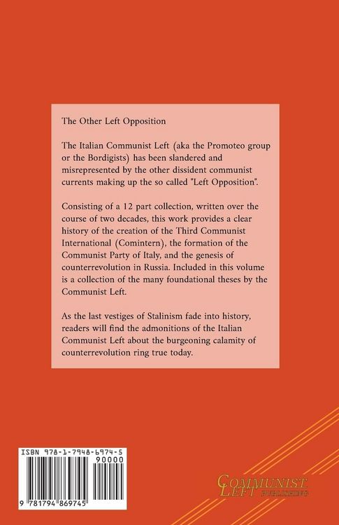 "The Italian Left & The Communist International" auf Englisch kaufen