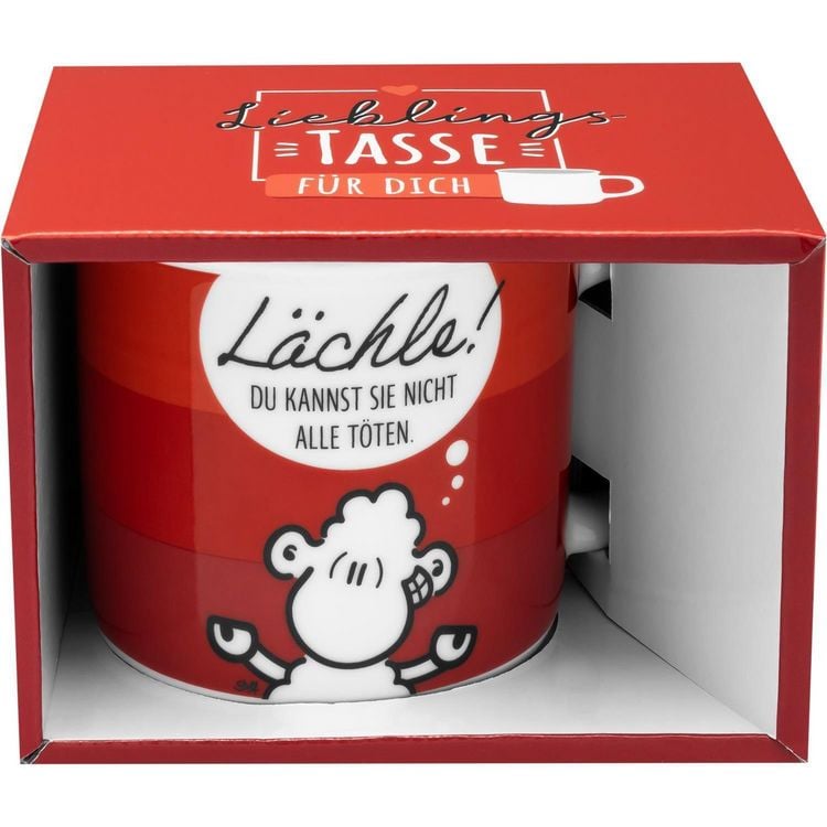 Sheepworld Tasse mit Motiv Lächle - Lieblingstasse in Geschenkbox ...