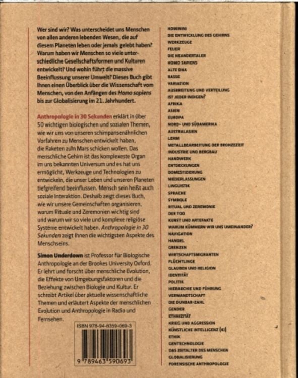 "Anthropologie in 30 Sekunden" von Simon Underdown bei bücher.de bestellen