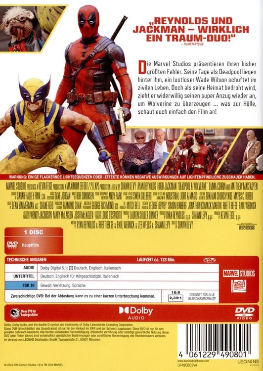 Deadpool - Deadpool & Wolverine als DVD kaufen