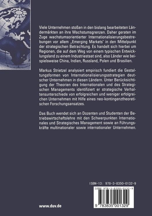 "Unternehmenswachstum durch Internationalisierung in Emerging Markets ...
