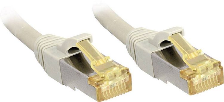 LINDY 47263 RJ45 Netzwerkkabel, Patchkabel CAT 6a (Rohkabel CAT 7) S/FTP 1.50 m Grau mit ...