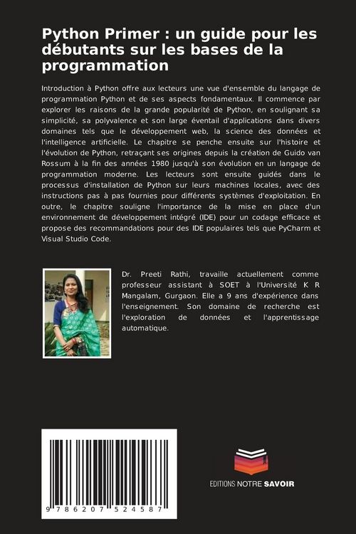 "Python Primer : un guide pour les débutants sur les bases de la programmation" auf Französisch ...