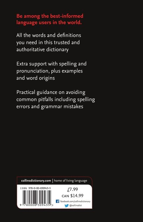 "Collins English Paperback Dictionary" auf Englisch kaufen