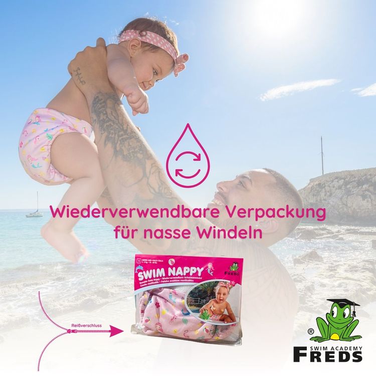 Freds Swim Nappy Schwimmwindel, wiederverwendbar, pink, Größe 1: 4-9 kg ...