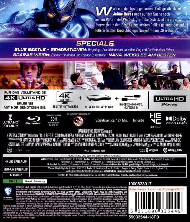 Blue Beetle (4K Ultra HD) (+ Blu-ray) von Angel Manuel Soto - Blu-ray 4K | Thalia