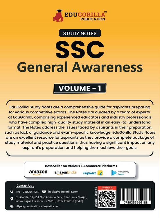 Study Notes for SSC General Awareness (Vol 1) - Topicwise Notes for CGL ...