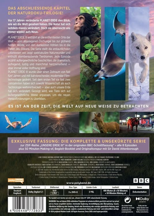 PLANET ERDE III - bekannt auch als ZDF-Reihe "Unsere Erde III" [3 DVDs ...