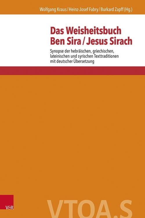 "Das Weisheitsbuch Ben Sira / Jesus Sirach" online kaufen