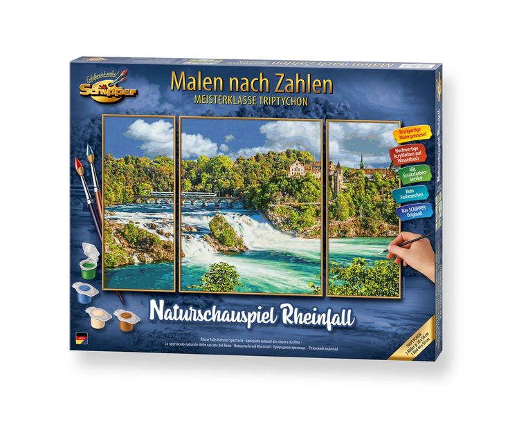 Schipper 609260888 - Malen nach Zahlen, Naturschauspiel Rheinfall, Triptchon kaufen - Spielwaren ...