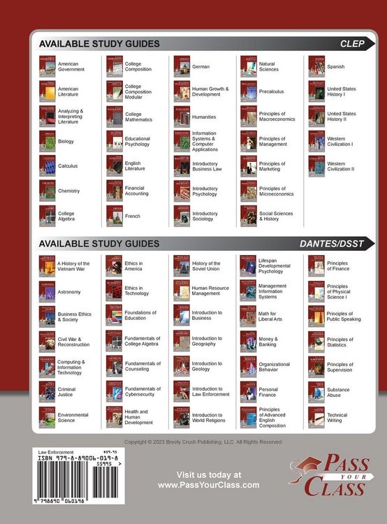 Introduction to Law Enforcement DANTES / DSST Test Study Guide online ...