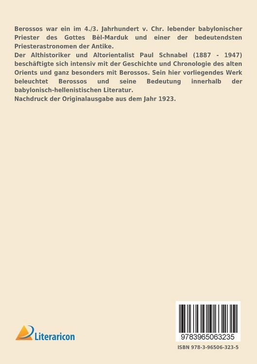 "Berossos und die babylonisch-hellenistische Literatur" online kaufen