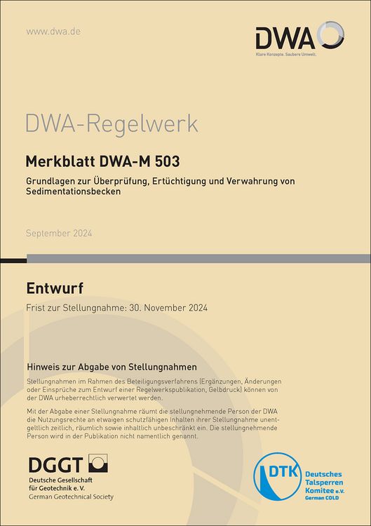 "Merkblatt DWA-M 503 Grundlagen zur Überprüfung, Ertüchtigung und ...