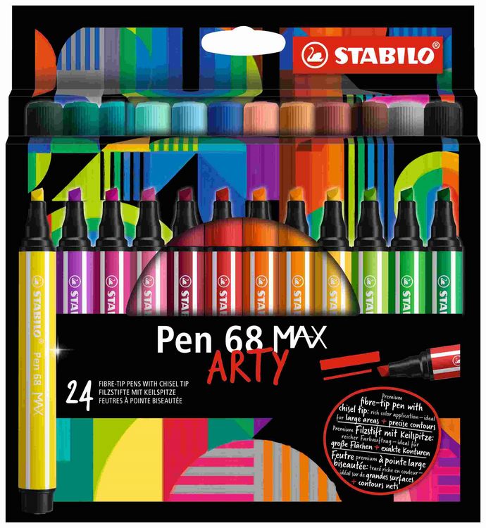 STABILO Filzstift Pen 68 MAX mit dicker Keilspitze, 6er Set ...