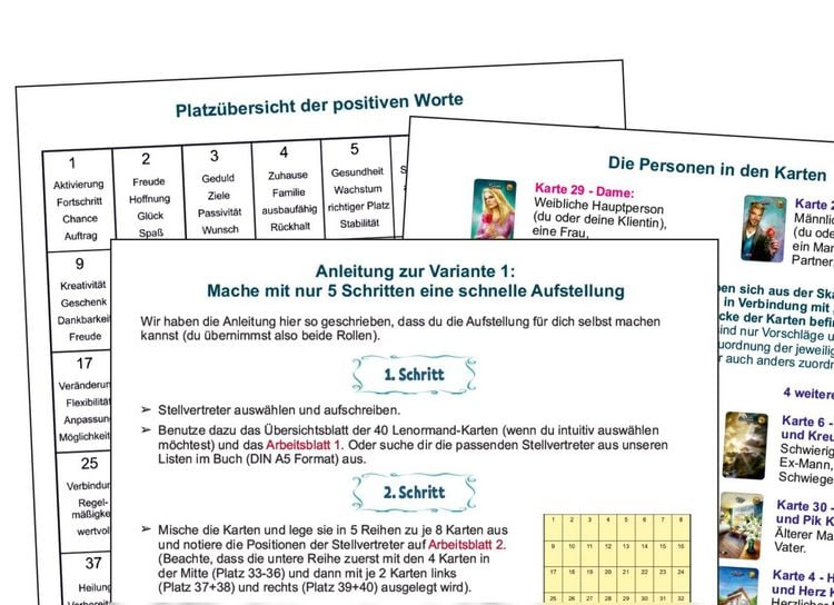 "Lenormand Bildkarten Coaching Anleitungen und Arbeitshilfen für die ...