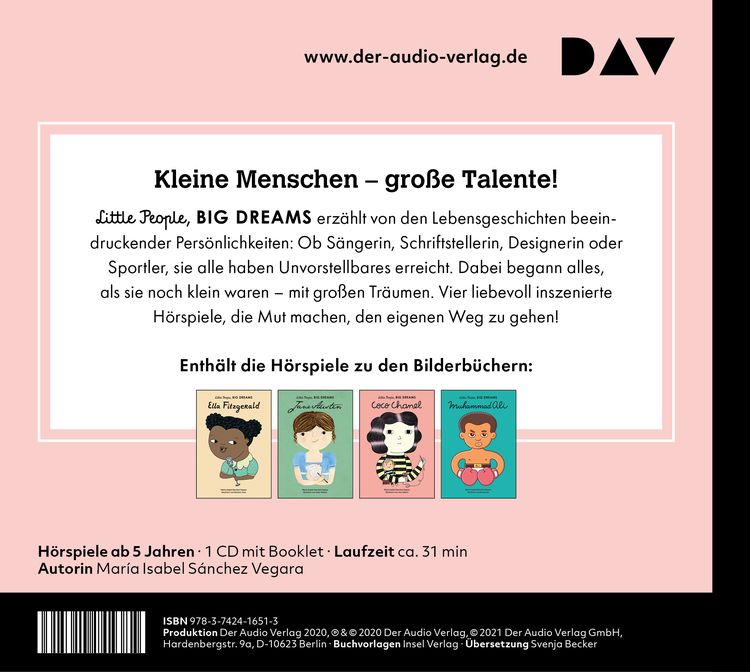 "Little People, Big Dreams® - Teil 2: Ella Fitzgerald, Jane Austen ...