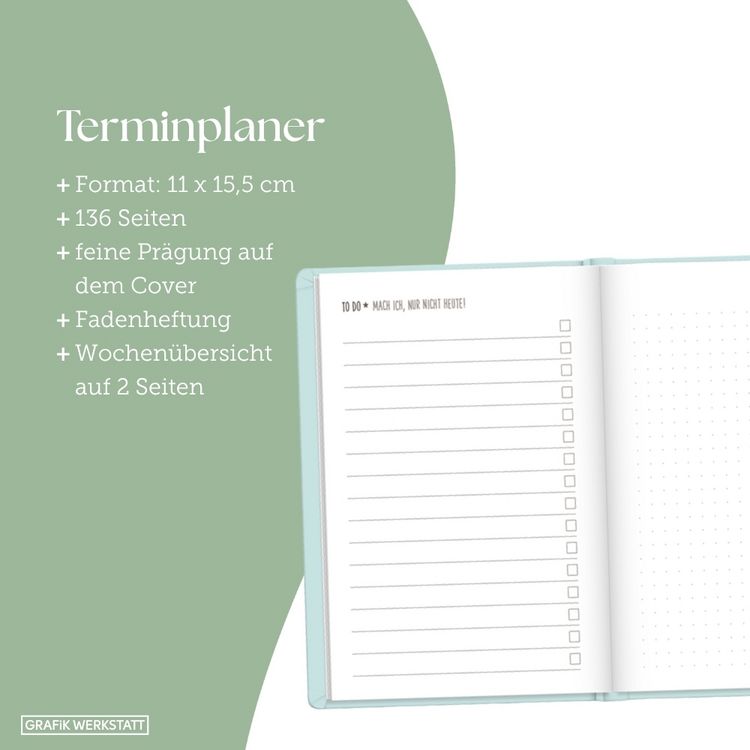 "Terminplaner Lederlook 2026 Mint" kaufen