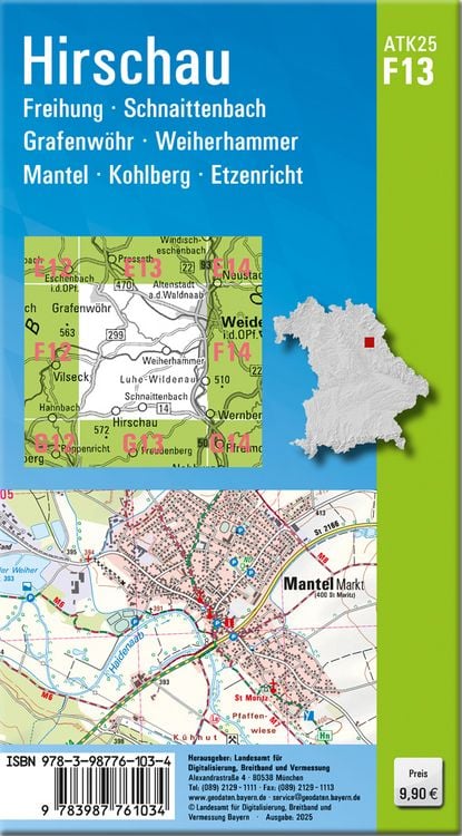 "ATK25-F13 Hirschau (Amtliche Topographische Karte 1:25000)" online kaufen