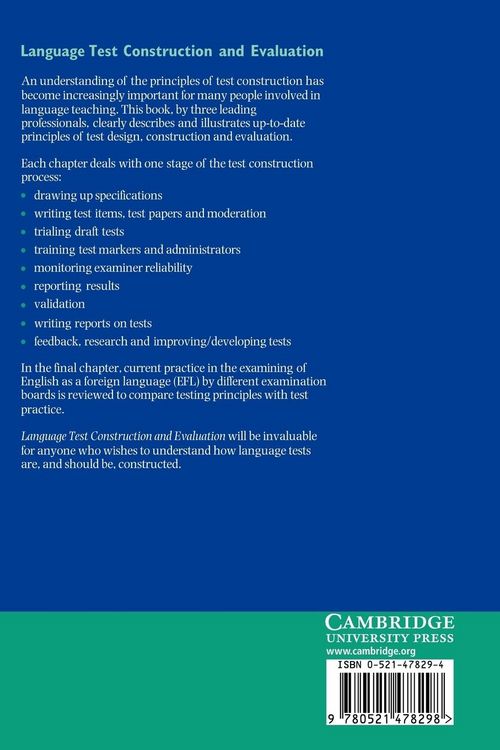 Language Test Construction and Evaluation - Englisch Schulbuch - 978-0 ...