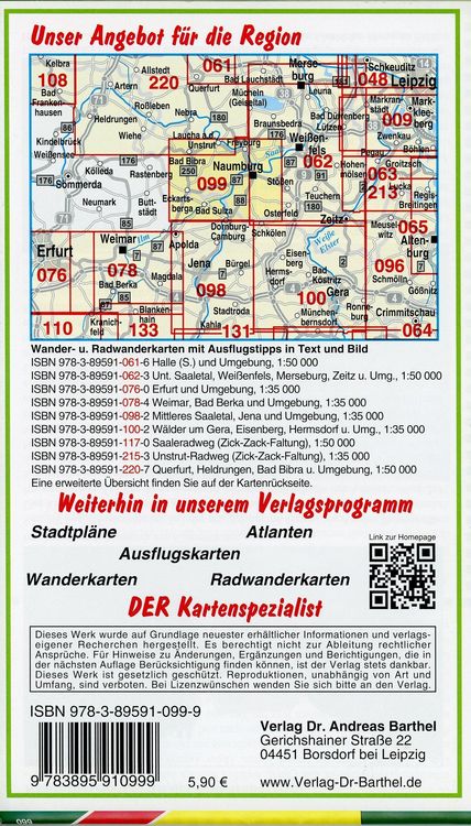 "Radwander- und Wanderkarte Mittleres Saaletal Naumburg und Umgebung 1 : 35 000" online kaufen