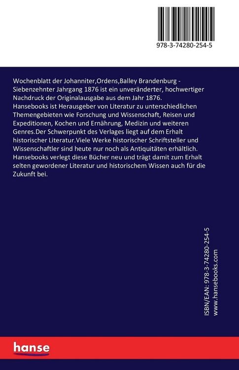 "Wochenblatt der Johanniter,Ordens,Balley Brandenburg" online kaufen