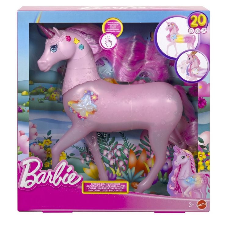 Barbie funkelnd leuchtendes Einhorn mit 20 interaktiven Kombinationen ...