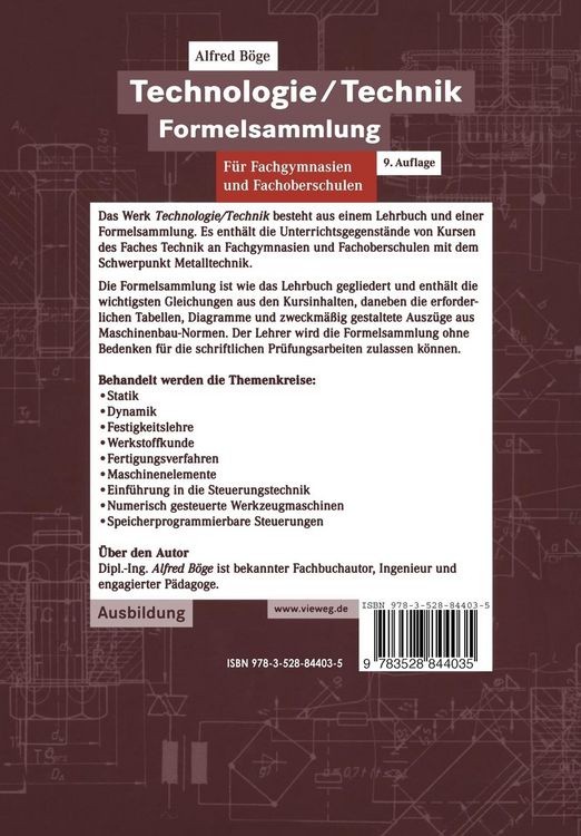 Technologie/Technik Formelsammlung - Technik & Elektronik Schulbuch - 978-3-528-84403-5 | Thalia