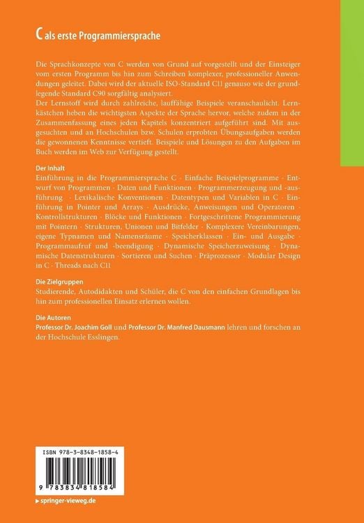 "C als erste Programmiersprache" online kaufen