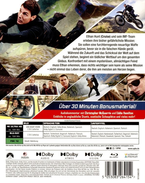 MISSION: IMPOSSIBLE DEAD RECKONING TEIL EINS (4K Ultra HD) (+ Blu-ray ...
