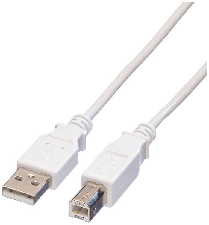 Value USB-Kabel USB 2.0 USB-A Stecker, USB-B Stecker 3.00m Weiß ...