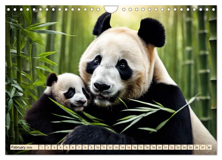 "Cozy giant panda (Wall Calendar 2026 DIN A4 landscape), CALVENDO 12 ...