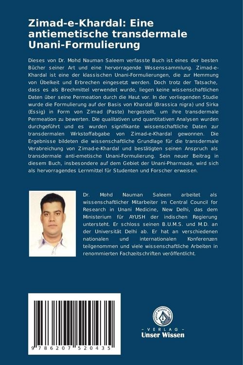 "Zimad-e-Khardal: Eine antiemetische transdermale Unani-Formulierung ...