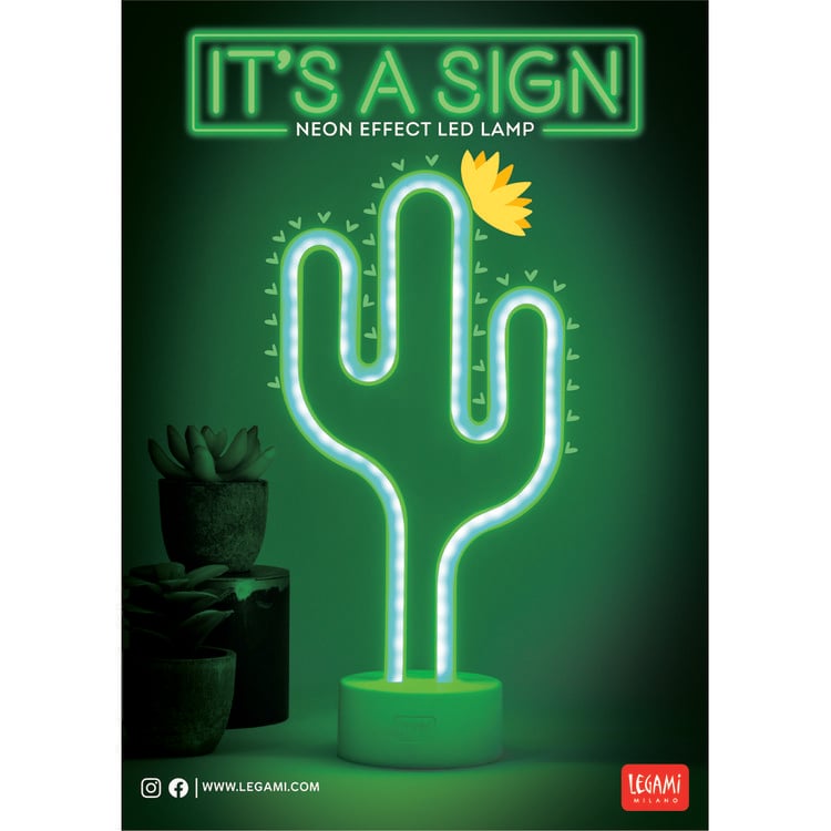 Legami LED-Lampe mit Neon-Effekt - It's a Sign - Kaktus kaufen