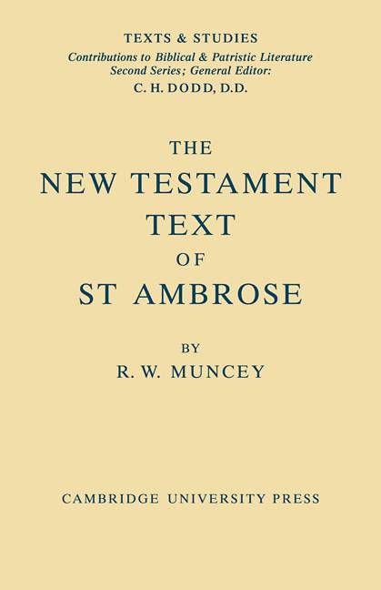 "The New Testament Text of Saint Ambrose" auf Englisch kaufen
