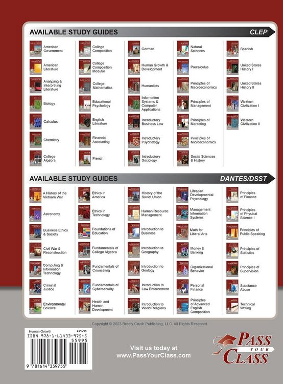 Human Growth and Development CLEP Test Study Guide online bestellen