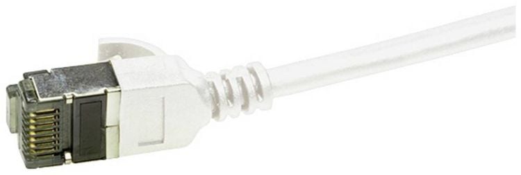 LogiLink CQ9021S RJ45 Netzwerkkabel, Patchkabel CAT 6a U/FTP 0.50m Weiß extrem dünn, Flammwidrig ...