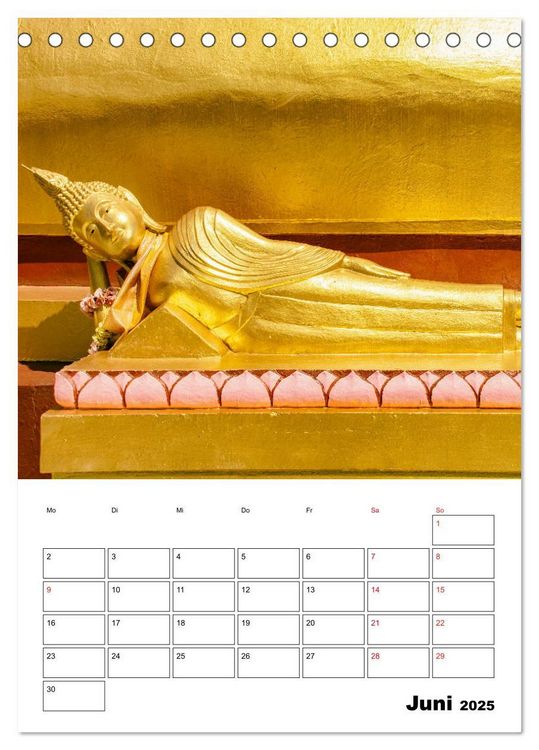 "Koh Samui - Buddhistische Tempel (Tischkalender 2025 DIN A5 hoch ...