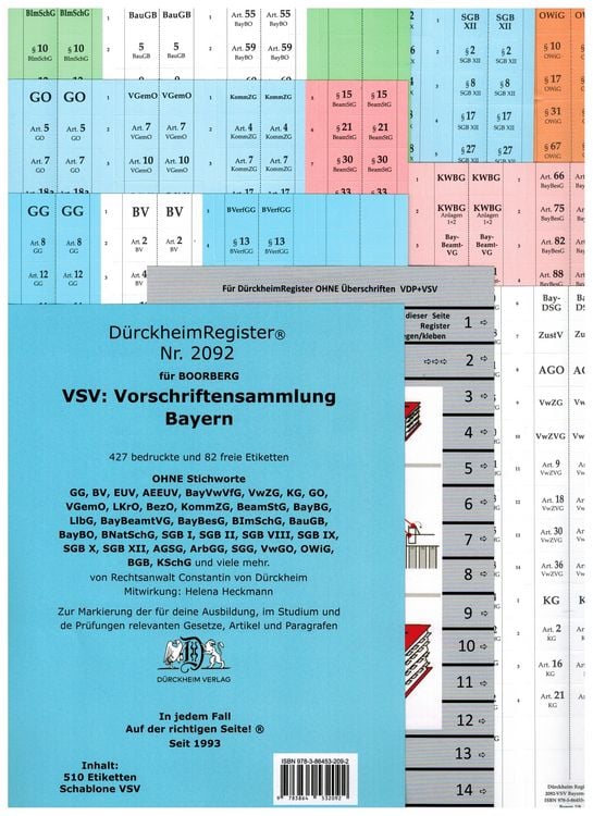 "DürckheimRegister® VSV BAYERN Vorschriftensammlung für die Verwaltung ...