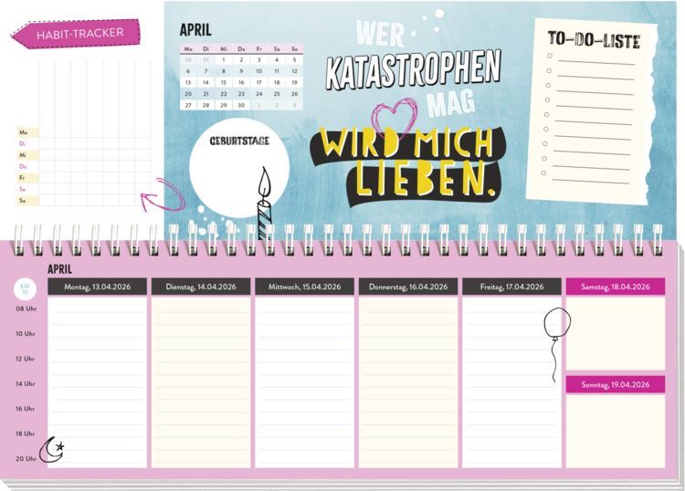 "Tischkalender 2026 quer: Das mach ich morgen. Zack, wieder eine Woche ...