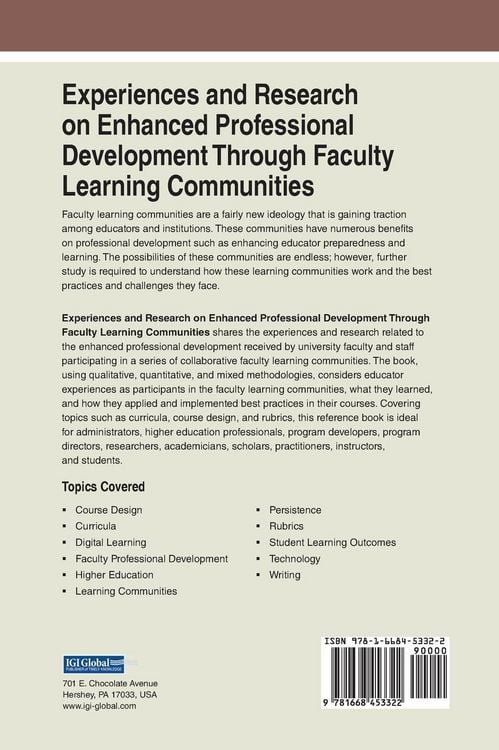Experiences and Research on Enhanced Professional Development Through Faculty Learning ...