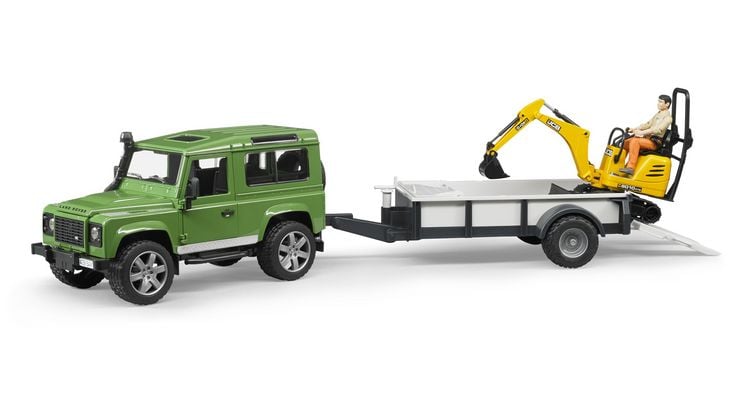 Bruder Profi-Serie Land Rover Defender, Einachsanhänger, JCB ...