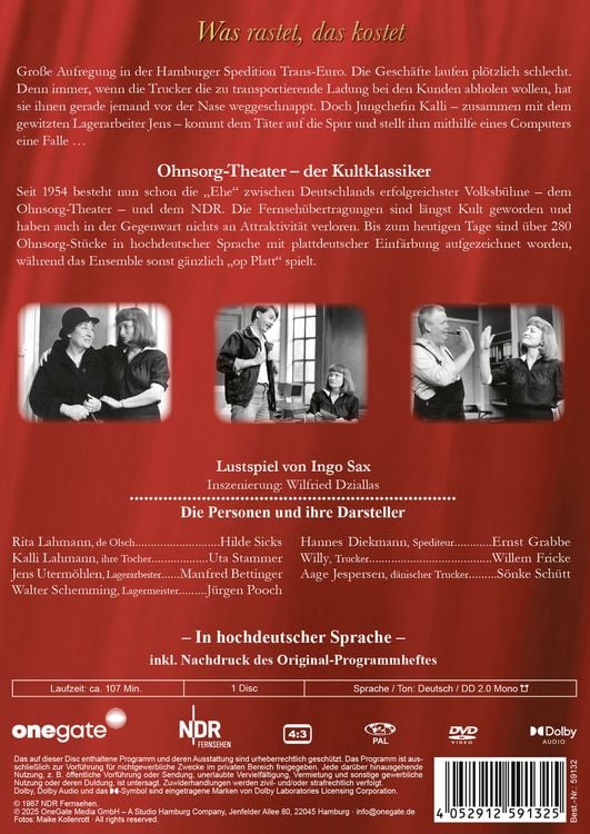 Ohnsorg-Theater Klassiker: Was rastet, das kostet als DVD kaufen
